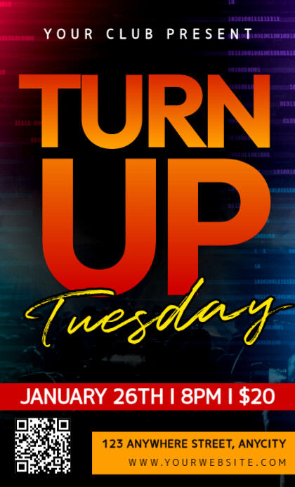 Copy of Black Modern & Minimal Turn Up Tuesday Legal As | PosterMyWall