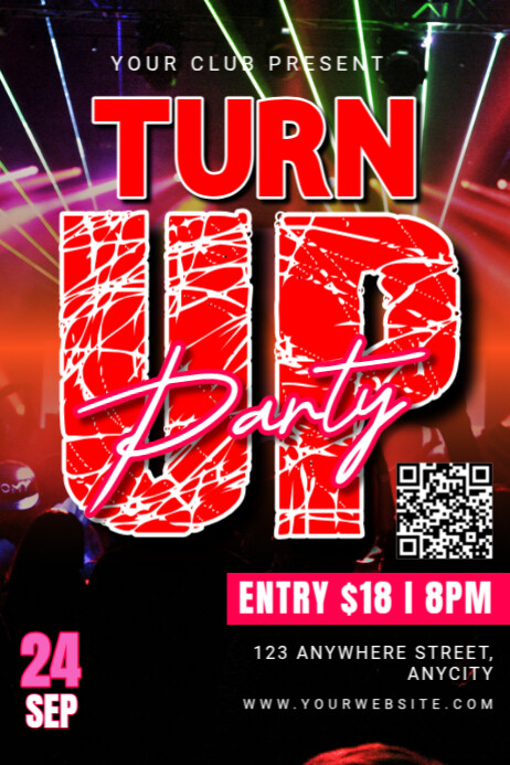 Black Modern & Minimal Turn Up Wednesday Poster Template | PosterMyWall