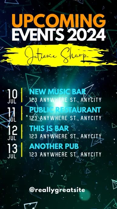 Copy of Black Modern & Minimal Upcoming Events Reel I | PosterMyWall