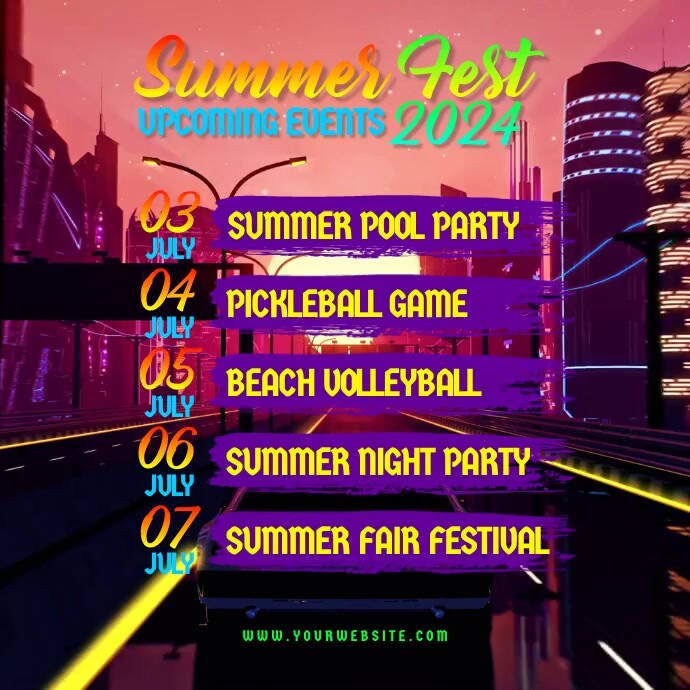 Black Modern & Minimal Upcoming Summer Events Template | PosterMyWall