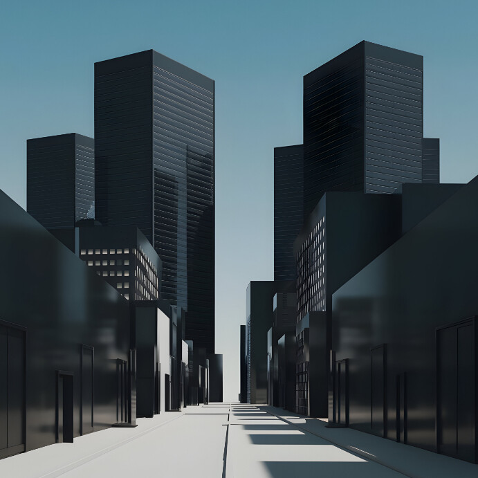 Black Modern & Minimal Urban Landscapes In Mi Template | PosterMyWall