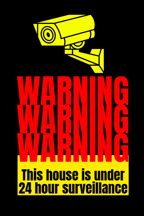 Black Modern & Minimal Warning Poster Template | PosterMyWall