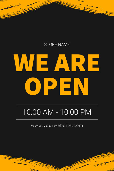 Black Modern & Minimal We Are Open Poster Template | PosterMyWall
