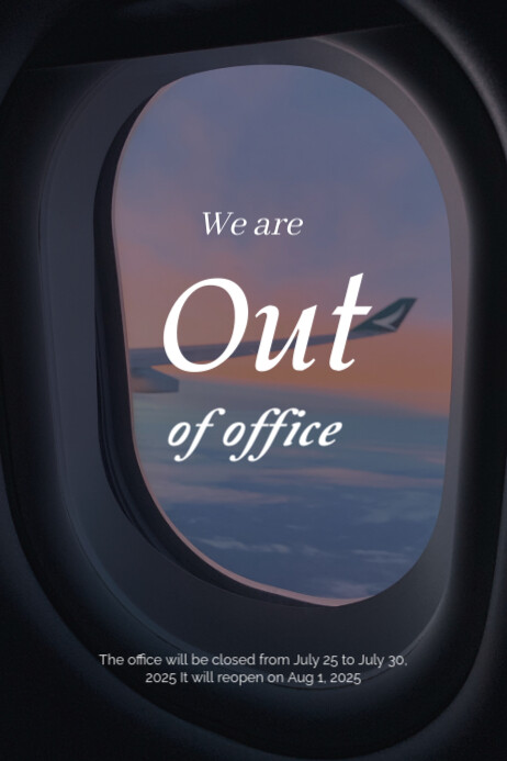 Copy of Black Modern & Minimal We Are Out of office Poster | PosterMyWall