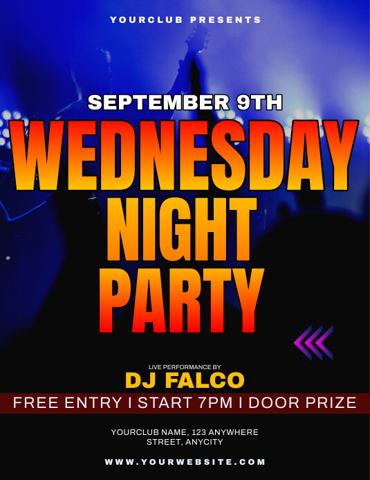 Copy of Black Modern & Minimal Wednesday Night Party | PosterMyWall