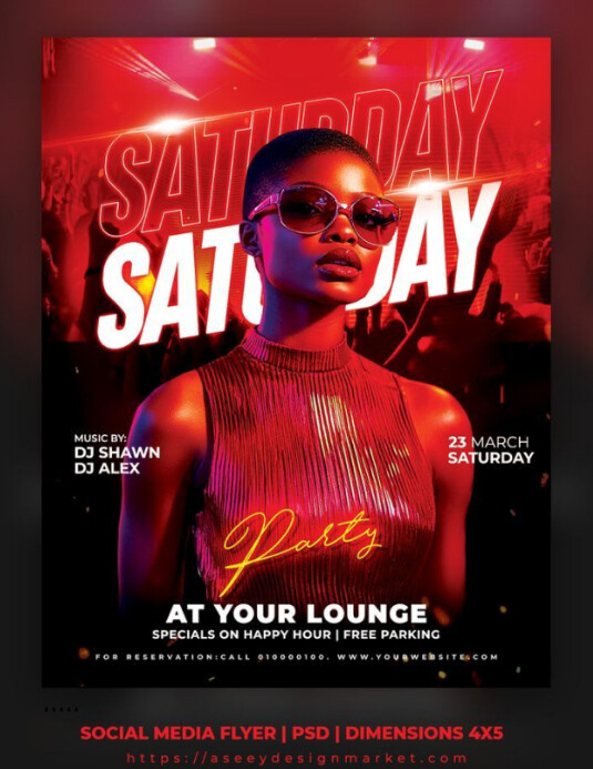 Black Modern & Minimal Weekend Kick-off Parties Flyer (us Letter ...