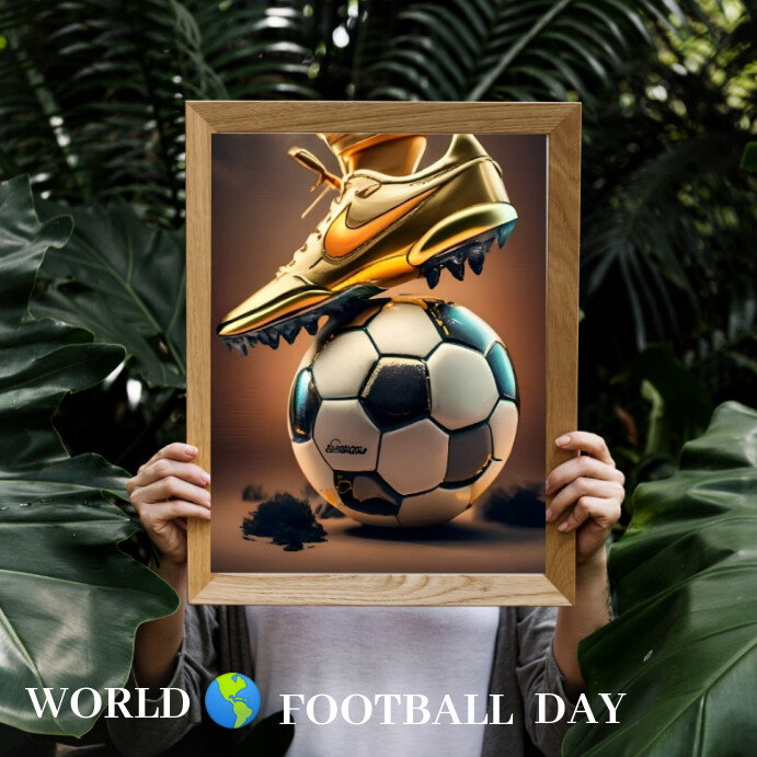 Black Modern & Minimal World Football Day Squ Template | PosterMyWall