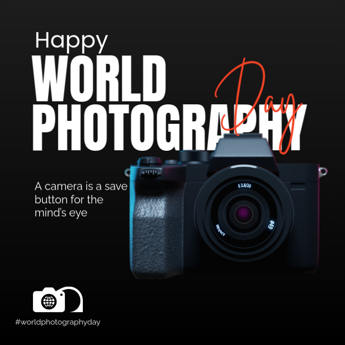 Black Modern & Minimal World Photography Pos Instagram Template ...