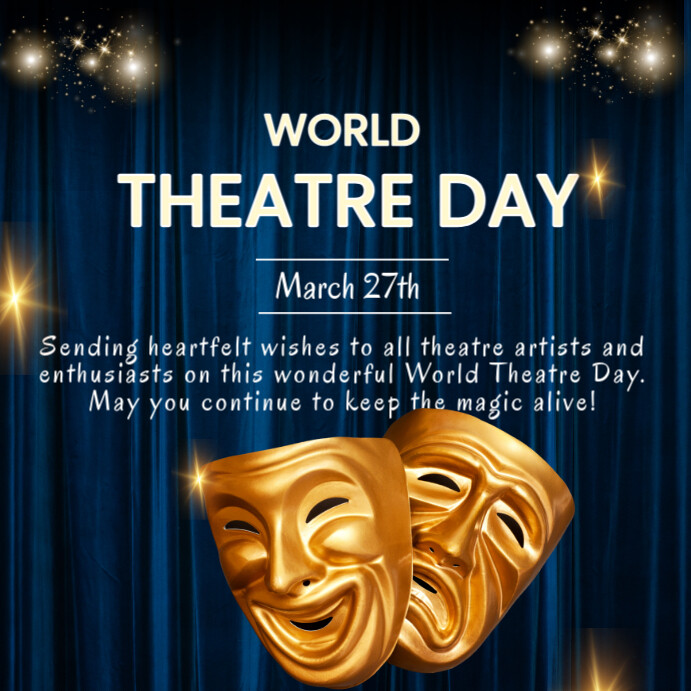 Black Modern & Minimal World Theatre Day Instagram Post Template ...