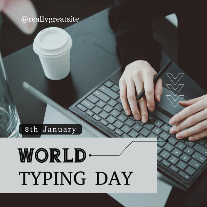 Black Modern & Minimal World Typing Day Instagram Post Template ...