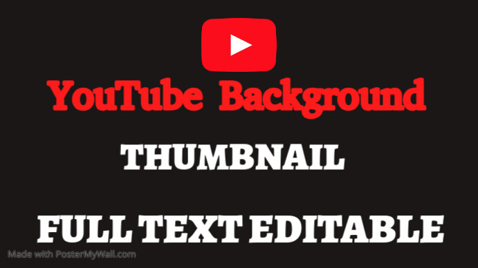 Black Modern & Minimal Youtube Thumbnail Full Text Editable Youtube ...