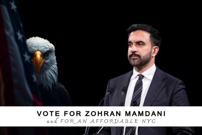 Plantilla de Black Modern & Minimal Zohran Mamdani Election Campaign ...