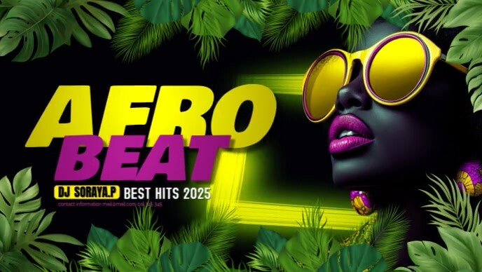 Black Modern & Minimal Afro Beat Youtube Thumbnail Template | PosterMyWall