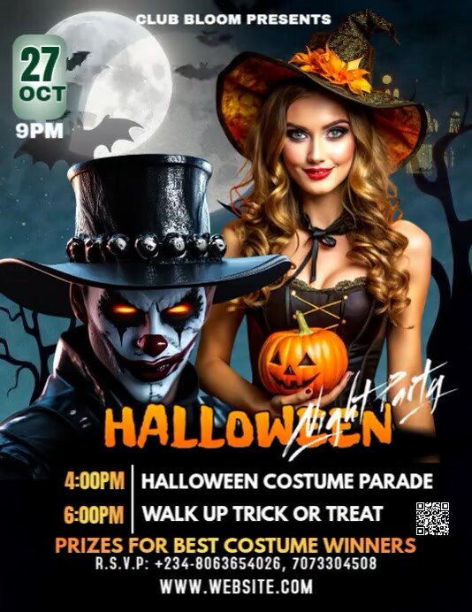 Copy of Black Modern & Minimal Halloween Party Flyer Flyer (us Letter ...