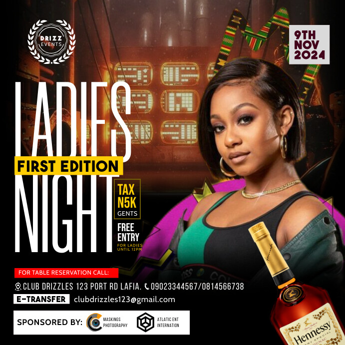 Copy of Black Modern & Minimal Ladies Night Club Inst | PosterMyWall