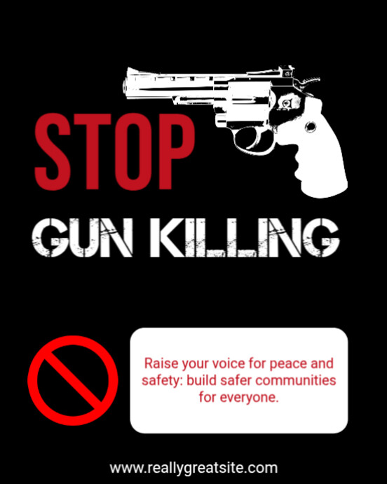 Black Modern & Minimal Stop Gun Violence Awareness Campaign Instagram ...