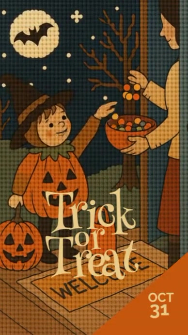 Plantilla de Black Modern & Minimal Trick Or Treat Instagram Reel ...