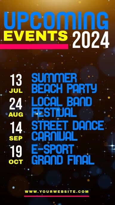 Black Modern & Minimal Upcoming Events Reel I Template | PosterMyWall