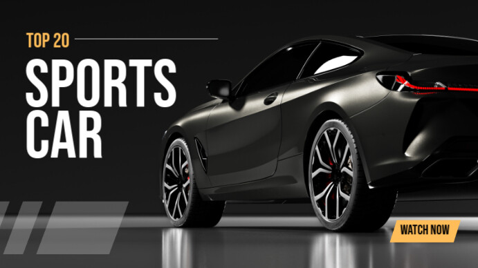 Black Modern Best Sports Car Livestream Youtube Thumbnail Template ...