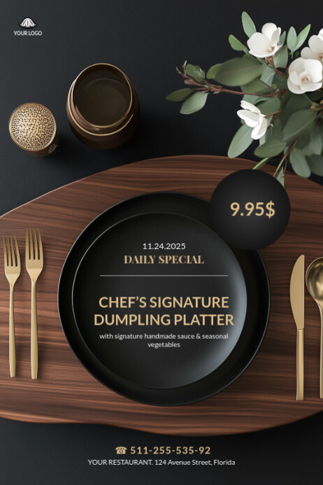 Black modern Daily Specials Poster | PosterMyWall