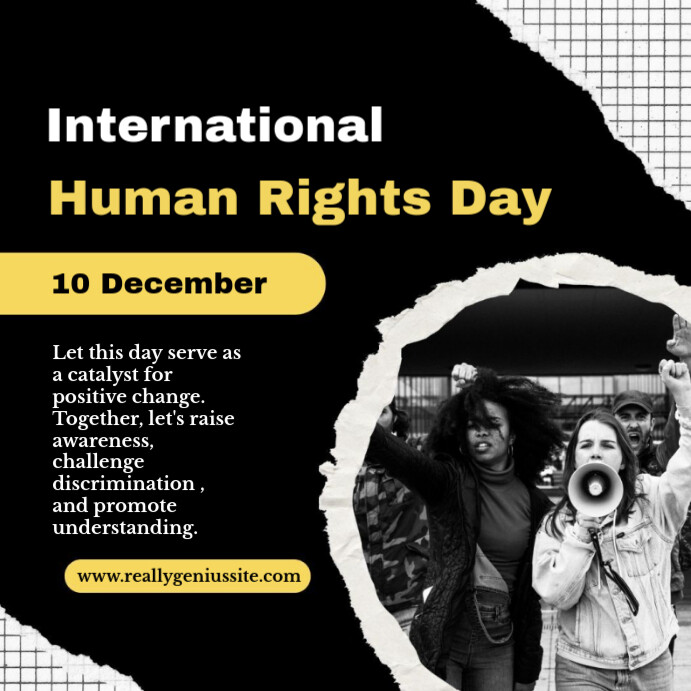 Black Modern Human Rights Day Instagram Post Template | PosterMyWall