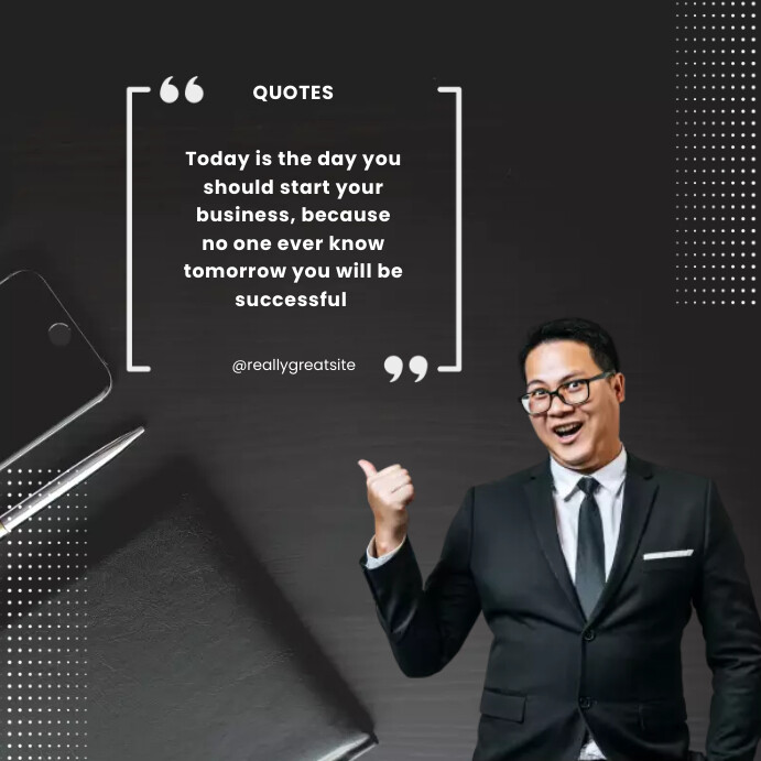 Black Modern Motivational Quote Instagram Pos Template | PosterMyWall