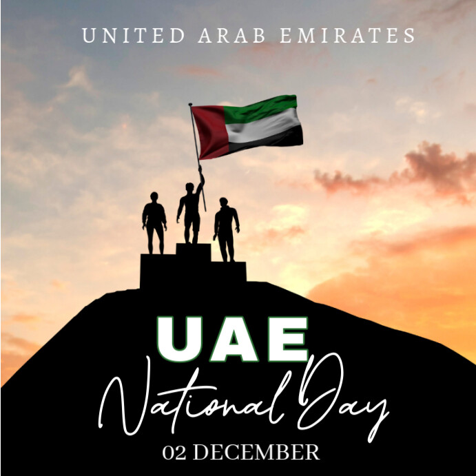 Copy of Black Modern UAE National Day Instagram Post 2024 | PosterMyWall