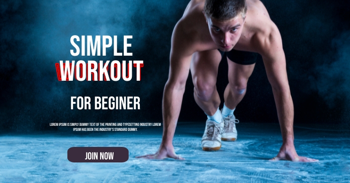 Copy of Black Modern Workout Gym (Facebook Post) | PosterMyWall