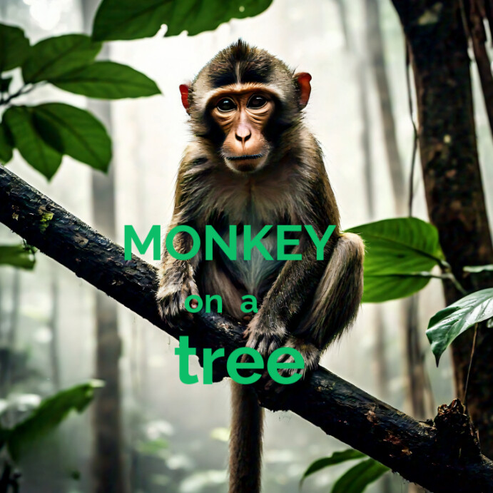 Black Monkey On A Tree Instagram Post Template | PosterMyWall