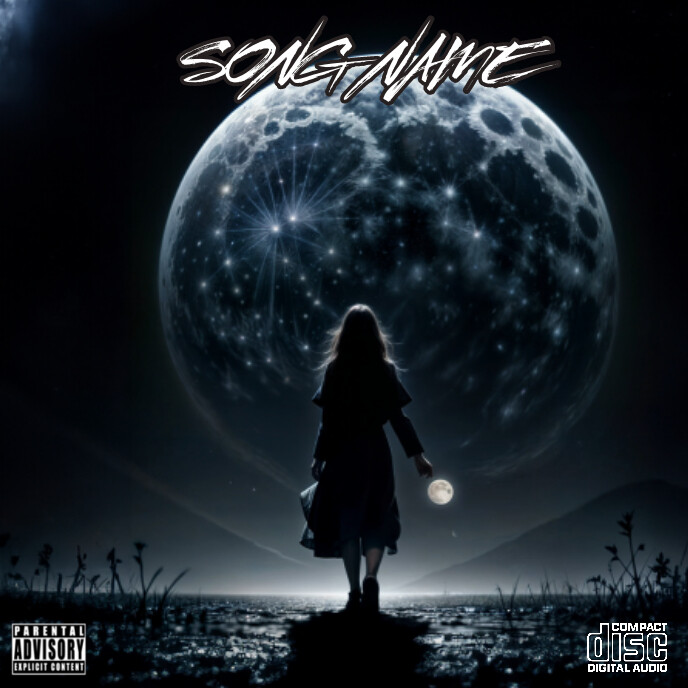 Black Moonlight Alone Album Cover Album Cov Template | PosterMyWall
