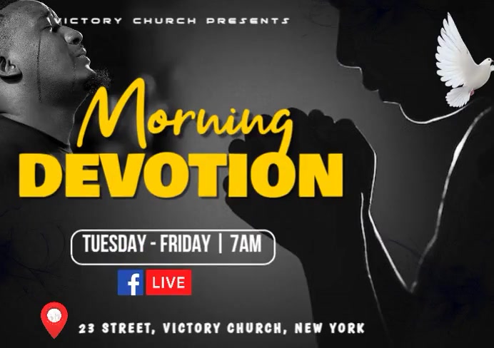 Plantilla de Black Morning Devotion A4 | PosterMyWall