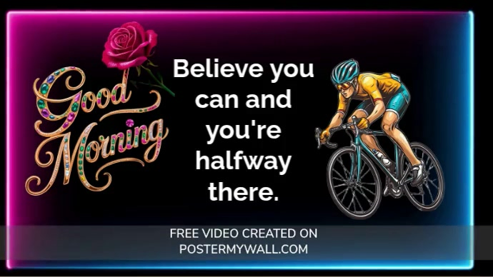 Black Motivational Good Morning Digital Display Video Template ...