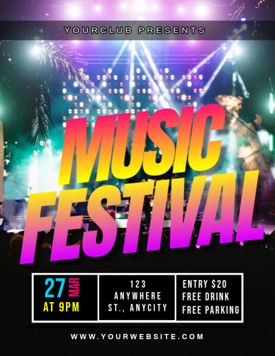 Black Music Festival Pamflet (letter As) Template | PosterMyWall