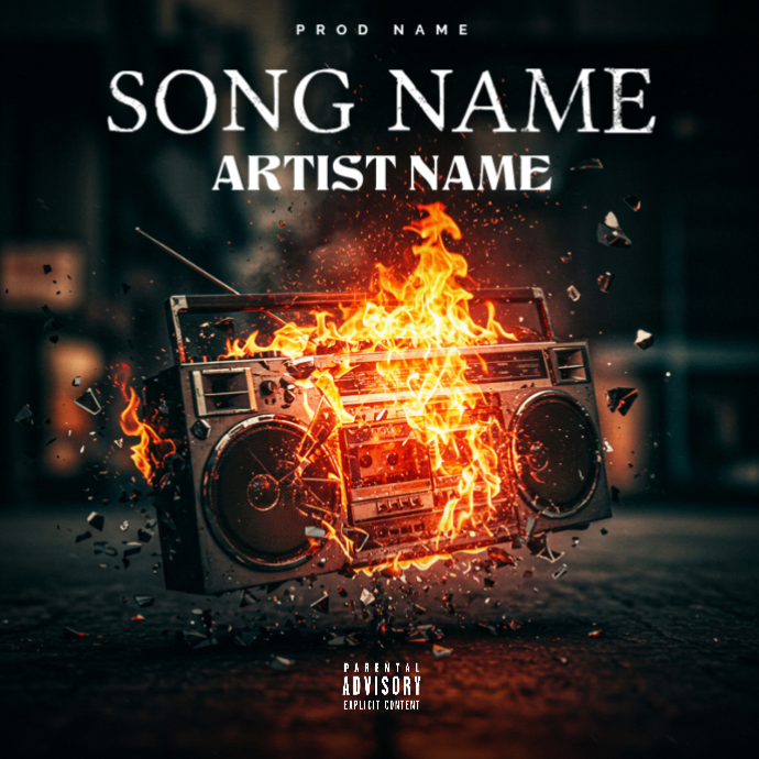 Black Music fire trap Album Cover Modelo | PosterMyWall