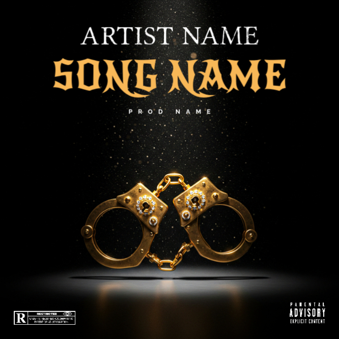 Black Music golden handcuffs luxury Album Cover Template | PosterMyWall
