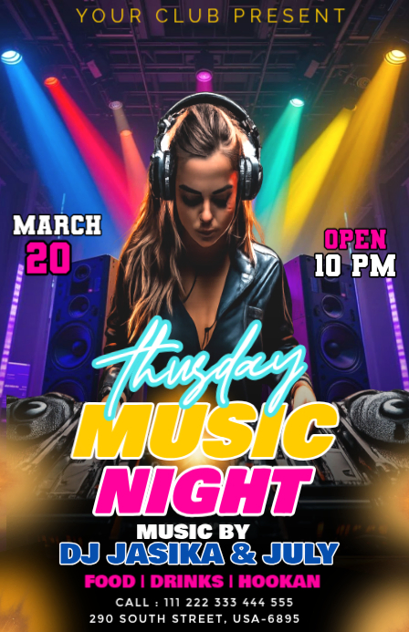 Black Music Night Event Tabloid Template | PosterMyWall