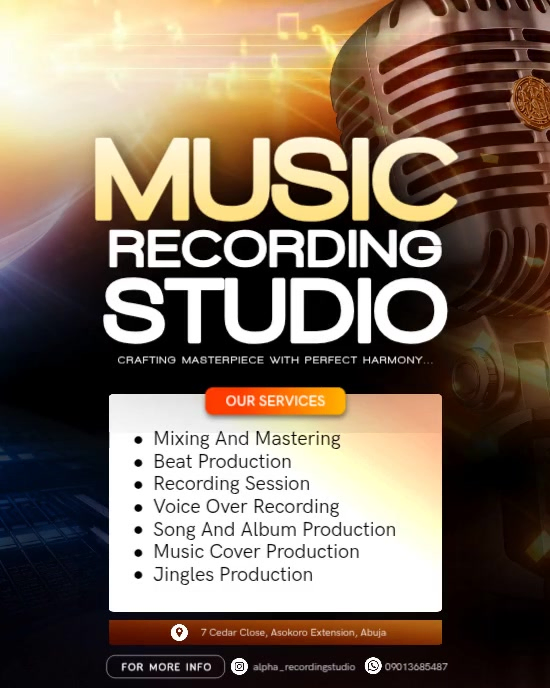 Black Music Recording Studio Instagram Portrait Video Template ...