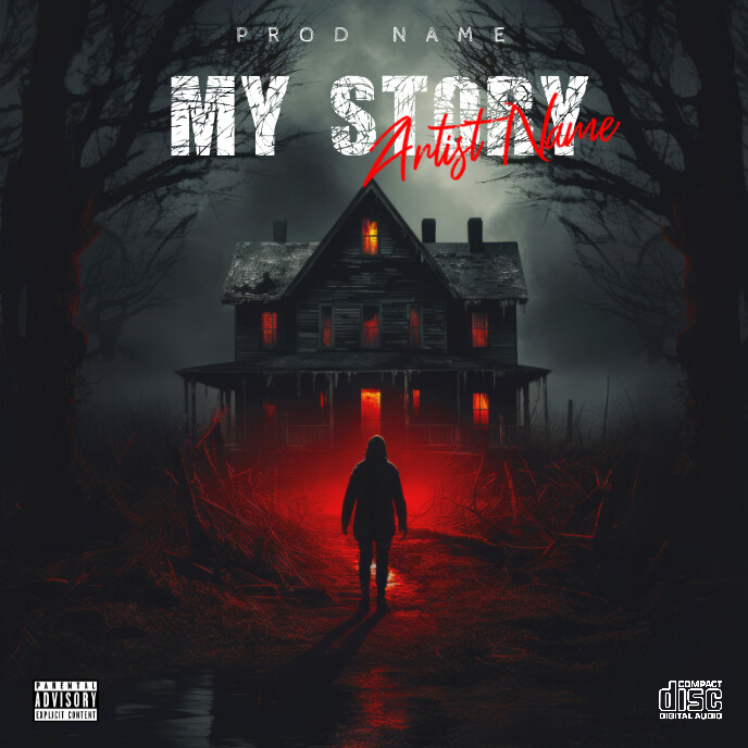 Black My Sad Story Album Cover Album Cover Template | PosterMyWall