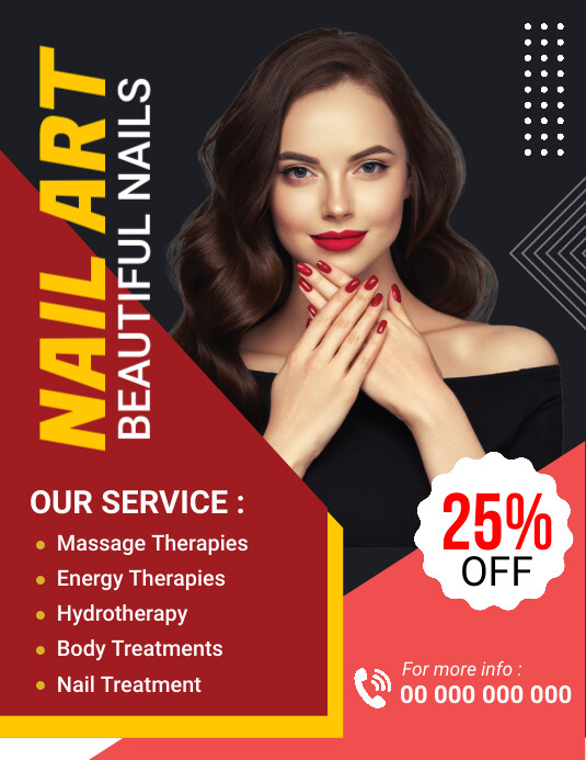 Black Nail Salon Ad Template Flyer (us Letter | PosterMyWall