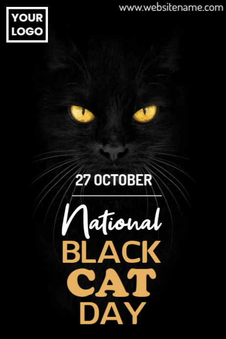 Black National Black Cat Day Poster Template | PosterMyWall