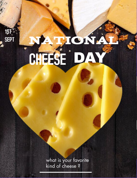 Black National Cheese Day Flyer (us Letter) Template | PosterMyWall