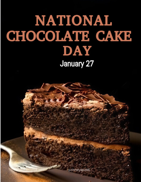 Black National Chocolate Cake Day Flyer (us Letter) Template | PosterMyWall