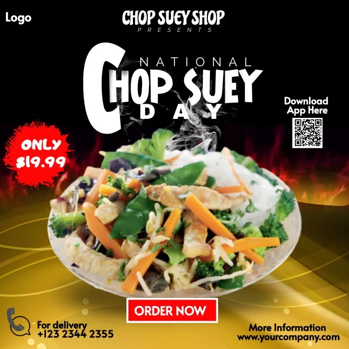 Plantilla de Black National Chop Suey Day Instagram Post | PosterMyWall