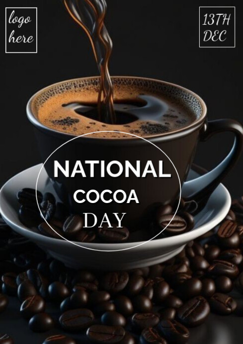 Black National Cocoa Day A4 Template | PosterMyWall