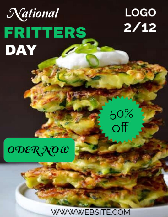 Plantilla de Black National Fritters Day Advert Flyer (us Letter ...