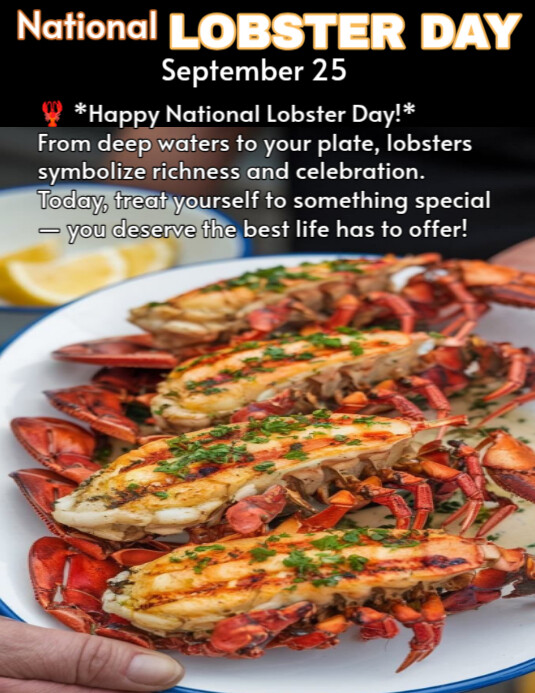 Plantilla de Black National Lobster Day Celebration Flyer (us Letter ...