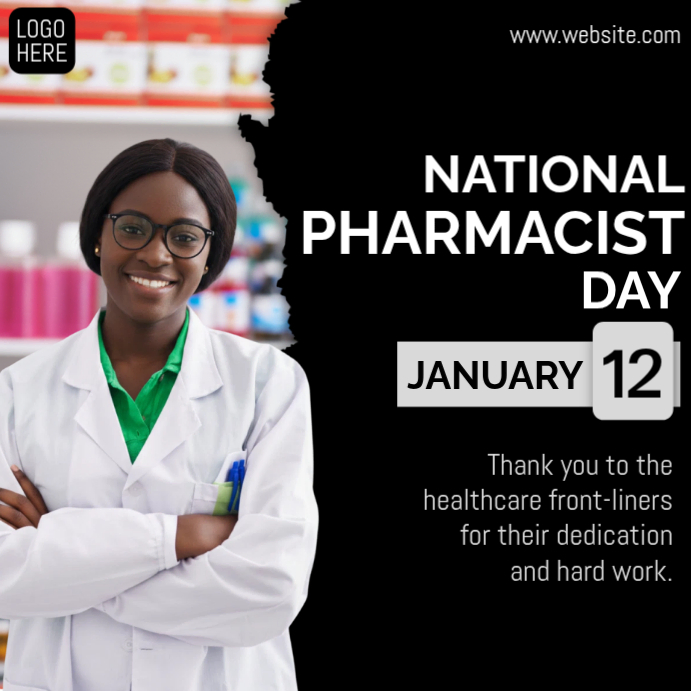 Black National Pharmacist Day Instagram Post Template | PosterMyWall