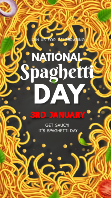Black National Spaghetti Day Instagram Story Template | PosterMyWall