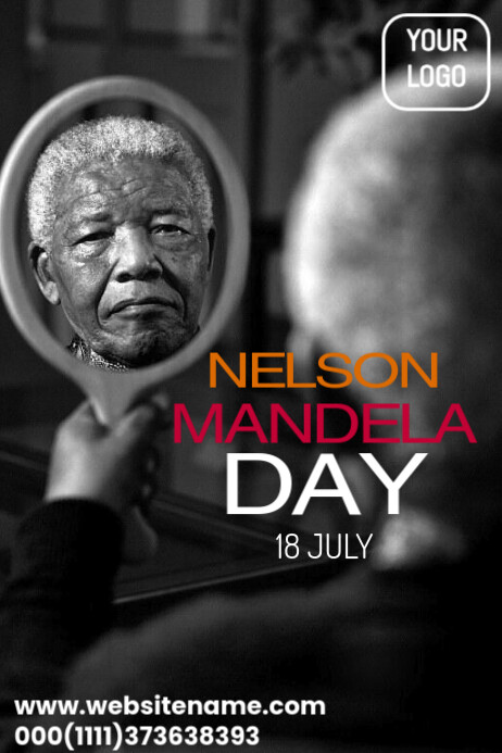 Copy of Black Nelson Mandela Day Poster | PosterMyWall
