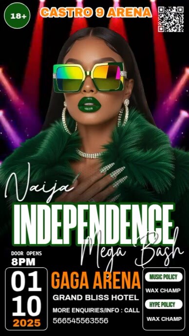 Black Neon “nigeria Independence Party Flyer | Editable Naija Bash ...